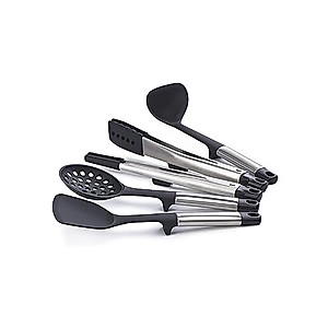 Joseph Joseph Elevate Fusion 5-piece Silicone Utensil Set with Storage Stand, Stainless Steel