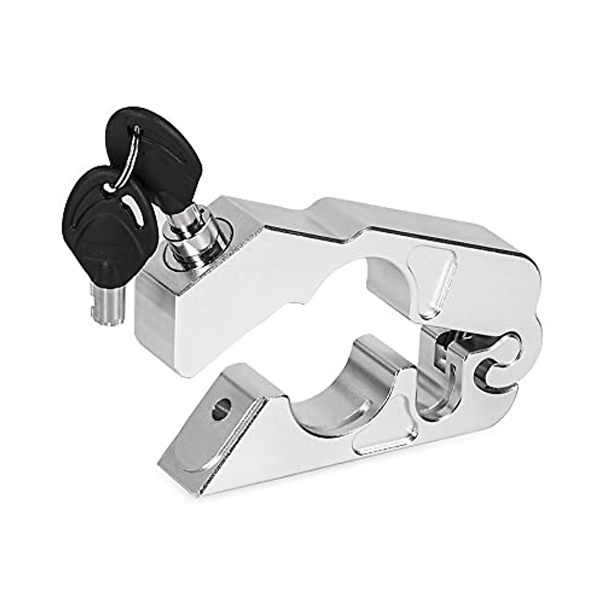 Bravedog Motorcycle Lock - Universal  Alloy CNC Motorcycle Handle Throttle Grip Security Lock with 2 Keys to Secure a Bike, Scooter, Moped or ATV in Under 5 Seconds(Silver)