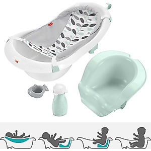 Fisher-Price 4-in-1 Sling 'n Seat Tub – Pacific Pebble, convertible baby to toddler bath tub with support and seat