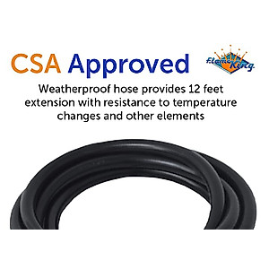 Flame King FK-HTR-QC12FT Propane Gas 3/8" Quick Connect Hose Adapter 20LB Tank Regulator Kit for Buddy Mr Heaters, 12.5 Ft, Black