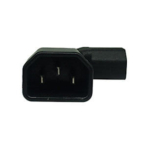 Cerrxian Left Angle IEC 320 C14 3 Pin Male to C13 Female PDU PSU UPS Power Extension Adapter Receptacle for LCD LED TV Wall Mount