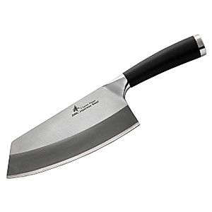 ZHEN Japanese VG-10 3-Layer Forged High Carbon Stainless Steel Light Vegetable Chopping Chef Knife/Cleaver, 7-inch, TPR Handle