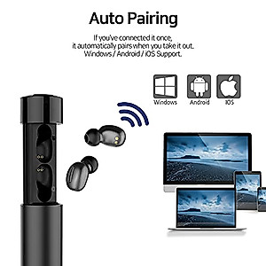 Summonerbuds Minibong Black Metal Bluetooth 5.0 True Wireless Earbuds IPX5 Waterproof, in-Ear Earphones with Microphone, Power Bank Combined Used Charger Case, Spare Charger
