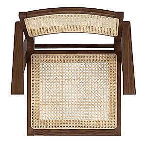 SAFAVIEH Couture Home Collection Hattie Walnut/Natural French Cane Living Room Dining Arm Chair (Set of 2) SFV4115D-SET2