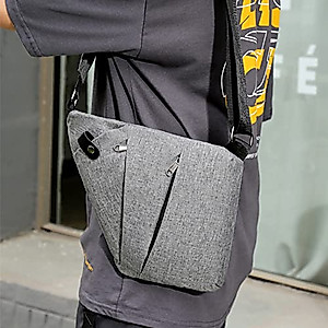 NUTSE 2023 New Personal Flex Bag, Fashion Waterproof Anti-thief Slim Sling Personal Shoulder Pocket Bag, Side Crossbody Backpack for Outdoor for Men Women (Gray)