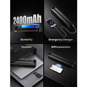 Phomemo Upgraded Q302 Portable Printer, Ultra-High 300dpi Inkless Printer Silent Printing, Wireless Bluetooth Thermal Printer Compatible with Phone & PC, Compact Printers for Business Travel