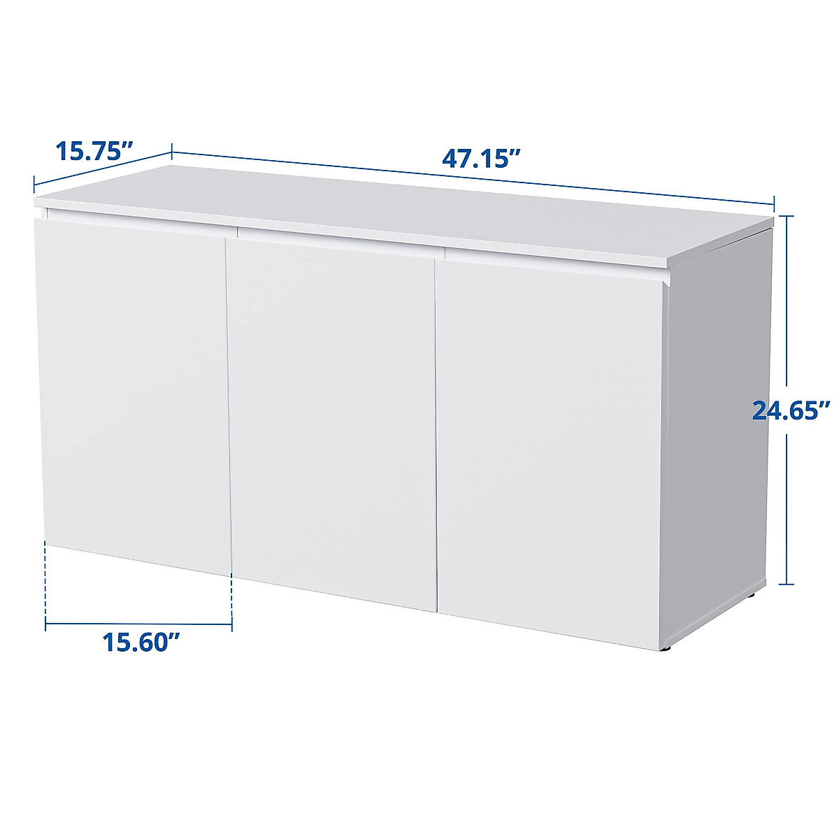 Cozy Castle Buffet Cabinet with Storage, Coffee Bar Cabinet with 3 Doors and Adjustable Shelf, Kitchen Buffet Sideboard for Living Room, Kitchen, 47.15" L x 24.65" H x 15.75" W, White