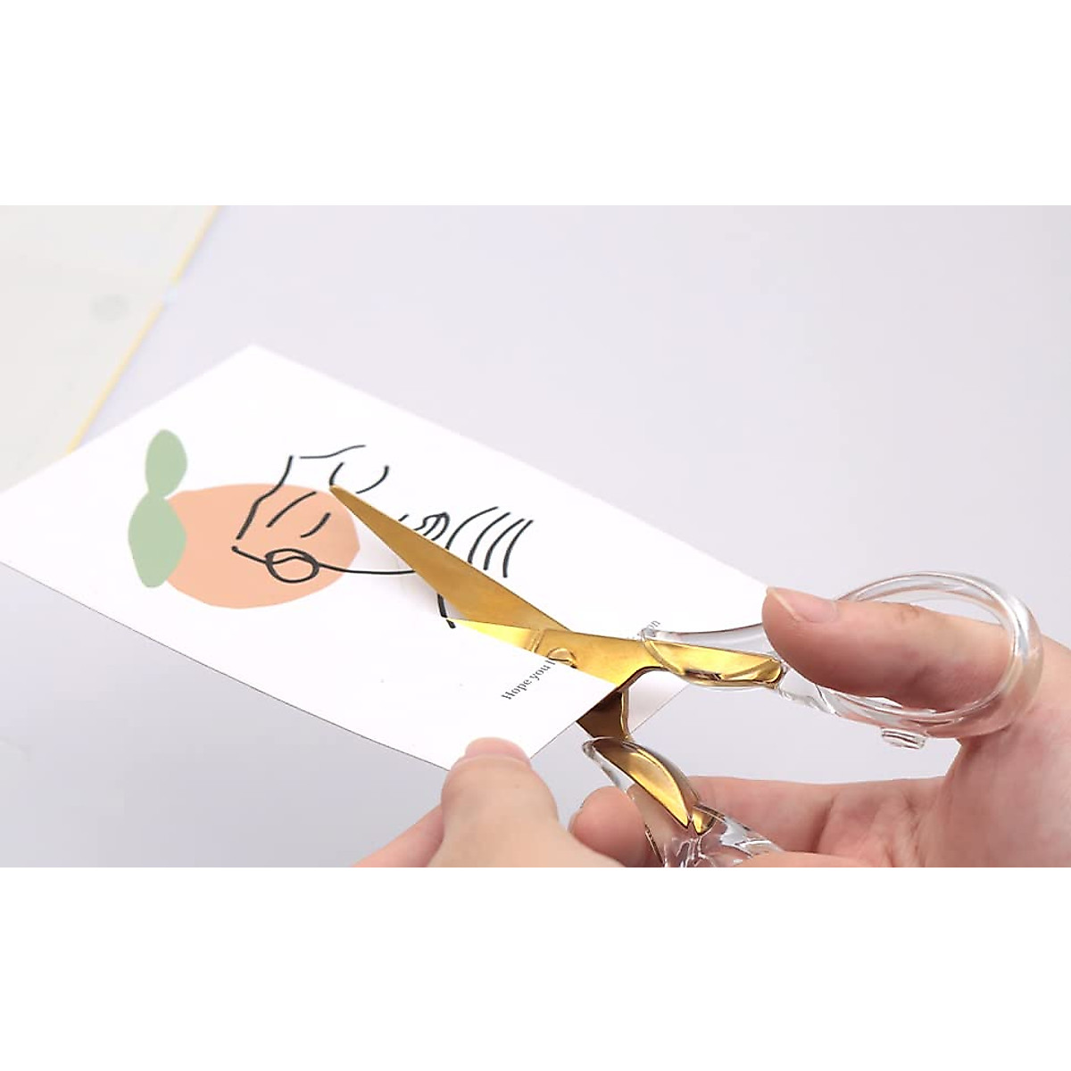 Gold Scissors Clear Acrylic Scissors 6.5" Craft Office Professional Shears for Home School Office Desk Accessories Stationery Supplies (Clear Acrylic Scissors, Gold)