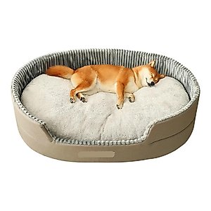 ITOMEN Pet Bed Autumn Winter Dog Bed Washable Kennel Pet Large Sofa Plus Comfort (Color : Green, Size : M 50X35CM)