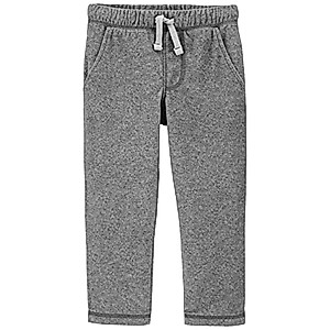 Carter's Baby Boys' 2-Pack Fleece Pant (5T, Grey/Black)