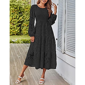 Dresses 2023 Smocked Crewneck Tie