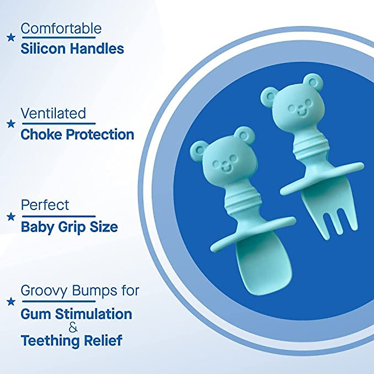 CUTE COMFORTZ Coverall Feeding Bibs Covers to Standard Highchair with Silicone Spoon & Fork, Waterproof allover Bib for Babies