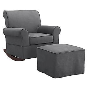 Baby Relax The Mackenzie Microfiber Plush Nursery Rocker Chair, Grey