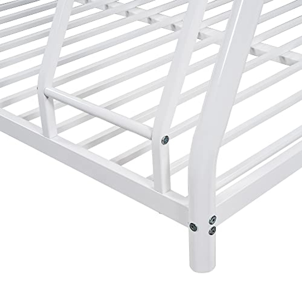 EMKK Twin Over Full Metal Bunk Bed,Metal Bunk Bed, Twin Over Full Size Beds with Sturdy Guard Rail & Ladder, Space-Saving/Noise-Free,Metal Bunkbed