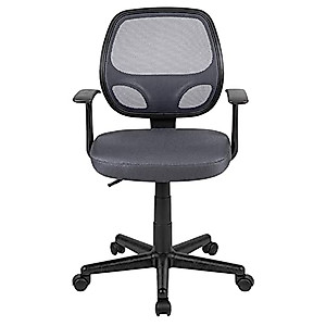 Flash Furniture Flash Fundamentals Mid-Back Gray Mesh Swivel Ergonomic Task Office Chair with Arms