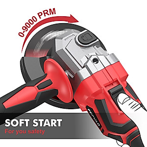 POPULO 20V Cordless Angle Grinder tool with Brushless Motor,Compatible 4-1/2 Inch Wheel,Metal Grinders W/4.0Ah Battery,Equipped 5” Grinding Wheel,Cutting Wheel,Flap Disc and Carving Disc