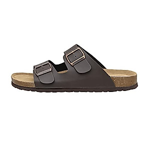 CUSHIONAIRE Men's Lane Cork footbed Sandal with +Comfort, Brown Nappa 10