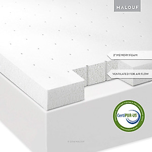 ISOLUS 2 Inch Ventilated Memory Foam Mattress Topper - 3 Year U.S. Warranty - Twin, White, IS20TT45MT
