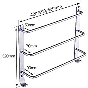 OMOONS Towel Holder, Wall-Mounted, Towel Rack, 3 Shelves for Bathroom Shelves/50Cm