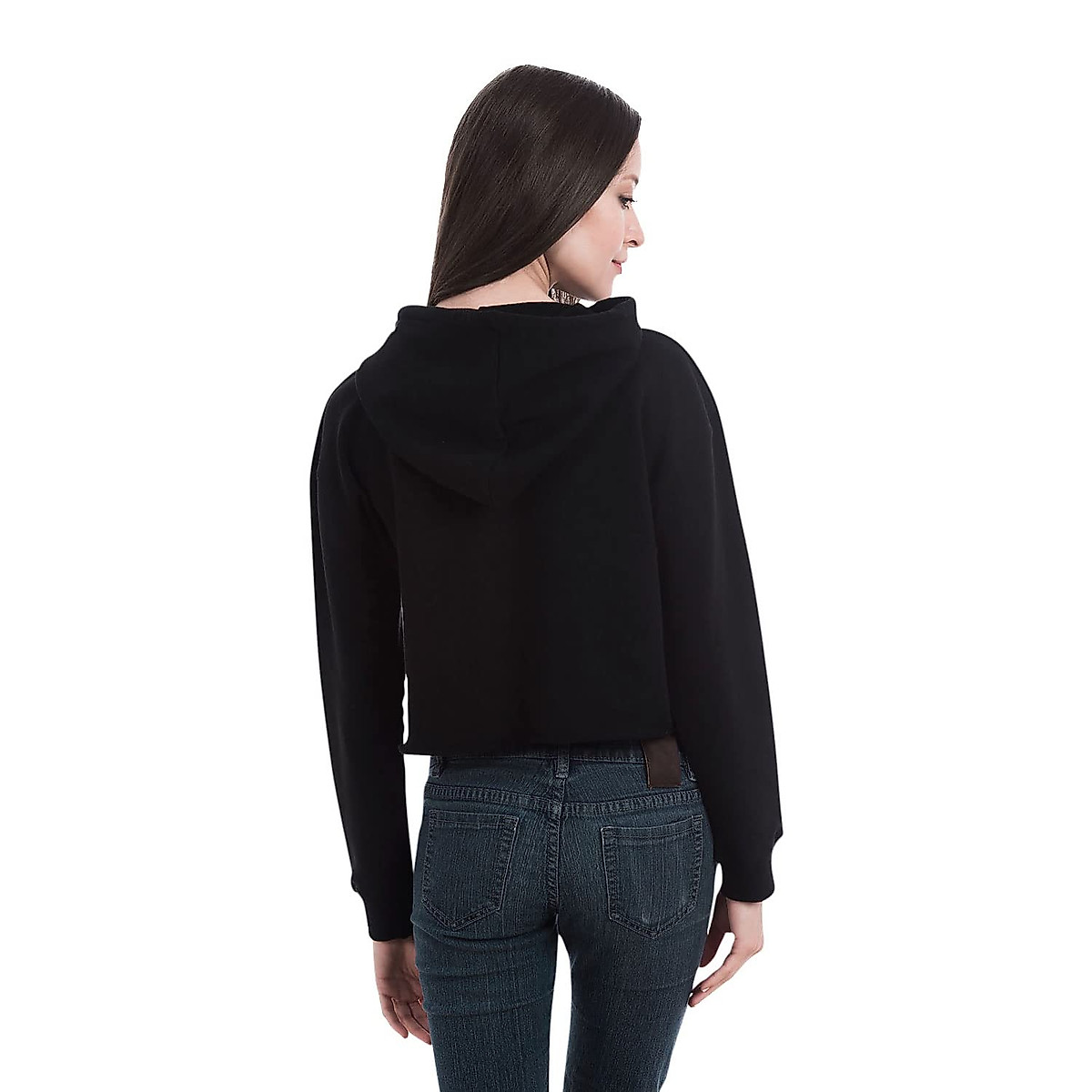 Disney - Alice In Wonderland - Mad Hatter - Juniors Cropped Pullover Hoodie - Size Medium Black