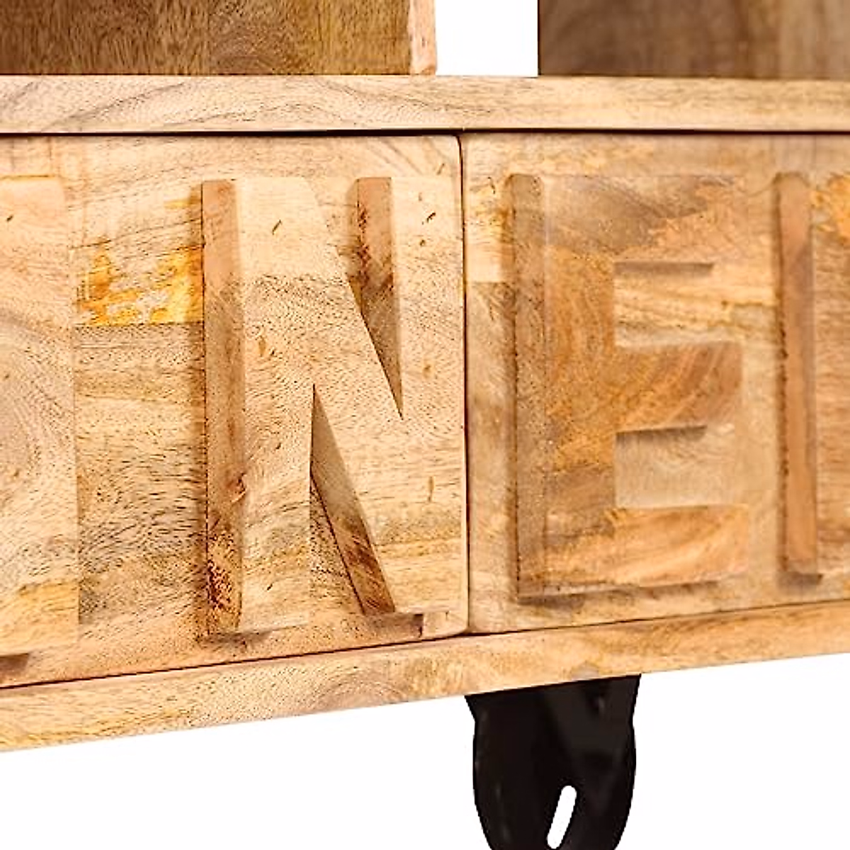 vidaXL TV Stand, TV Unit for Living Room Bedroom, Sideboard with Storage, TV Console Media Cabinet Cupboard, Industrial Style, Solid Mango Wood