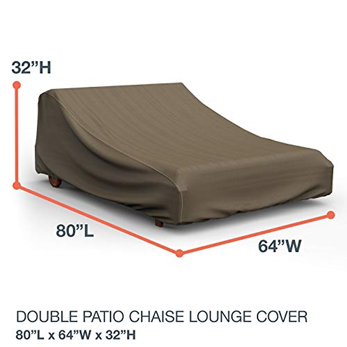 Budge P2A01BTNW3 StormBlock Hillside Double Patio Chaise Lounge Cover Premium, Outdoor, Waterproof, Black and Tan Weave