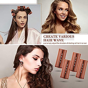12 Pieces Hair Perm Rods Set Cold Wave Rods Plastic Perming Rods Hair Curling Rollers with Stainless Steel Rat Tail Comb Pintail Comb for Hairdressing Styling Tools (1.57 Inch, Brown)