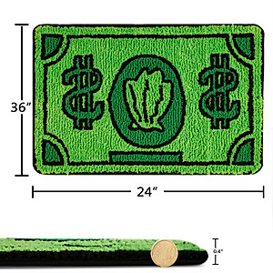 RoomTalks Cute Money Rug 2x3 Cartoon Funny Cool Small Throw Rugs for Girls Bedroom Kids Bathroom Kitchen Dorm Non Slip Machine Washable Soft Shag Accent Floor Rug, Unique Gift for Kids Girls
