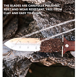 AKAKD Gardening Hori Hori Garden Knife - Gardening Knife,Soil Knife, Serrated Side Weeding Knife,Digging Knife,Garden Knives with Sheath,Full Tang Hori Hori Knife