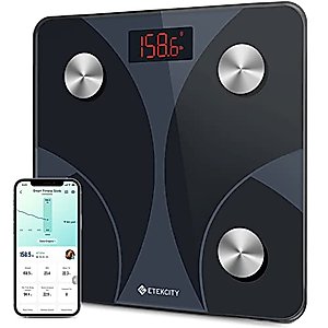 Etekcity Scale for Body Weight, Smart Digital Bathroom Weighing Machine with Body Fat for People, Accurate Bluetooth BMI Measurement, Body Composition Analyzer, 400lb