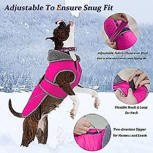 Dogcheer Dog Coat, Christmas Dog Winter Jacket Puppy Cold Weather Coats with Thick Padded, Reflective Dog Sweater Waterproof Windproof Pet Warm Vest Clothes for Small Medium Large Dogs