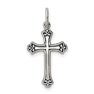 Auriga Fine Jewelry 925 Sterling Silver Antiqued Cross Pendant (L- 20 mm, W- 12 mm) Gift for Women