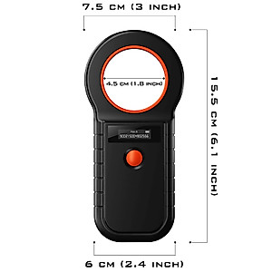 Smoostart Microchip Scanner, ISO11784/85/FDX-B/EMID 128 Records Data Storage Upload to PC Microchip Scanner Reader for Dog/Pet/Cat/Pig/Animal