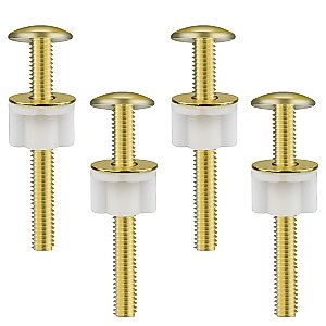 Universal Toilet Seat Hinge Bolts Screws Set Heavy Duty Toilet Seat Fastener with Plastic Nuts and Metal Washers for Top Mount Toilet Seat Hinges Replacement Parts (4 Pcs)