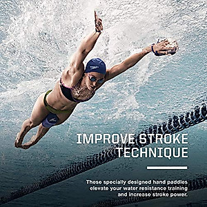 Speedo unisex adult Training Nemesis Contour swimming hand paddles, Multicolor, Large US