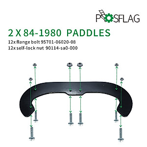 POSFLAG 84-1980 Paddles with 75-9010 Belt 66-7460 Primer Bulb 801254 Spark Plug Replaces 75-9090, 80-0660, 80-660 for Toro CCR Powerlite 38170, 38171, 38172, 38175, 38176, 38178, 38182 Snowthrowers