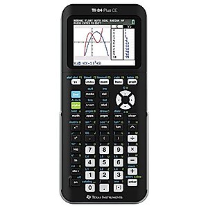 Texas Instruments TI-84 PLUS CE Graphing Calculator, Black (Frustration-Free Packaging) (84PLCE/PWB/2L1/A)