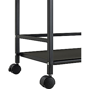 Ameriwood Home Marshall 3 Shelf Metal Rolling Utility Cart, Black