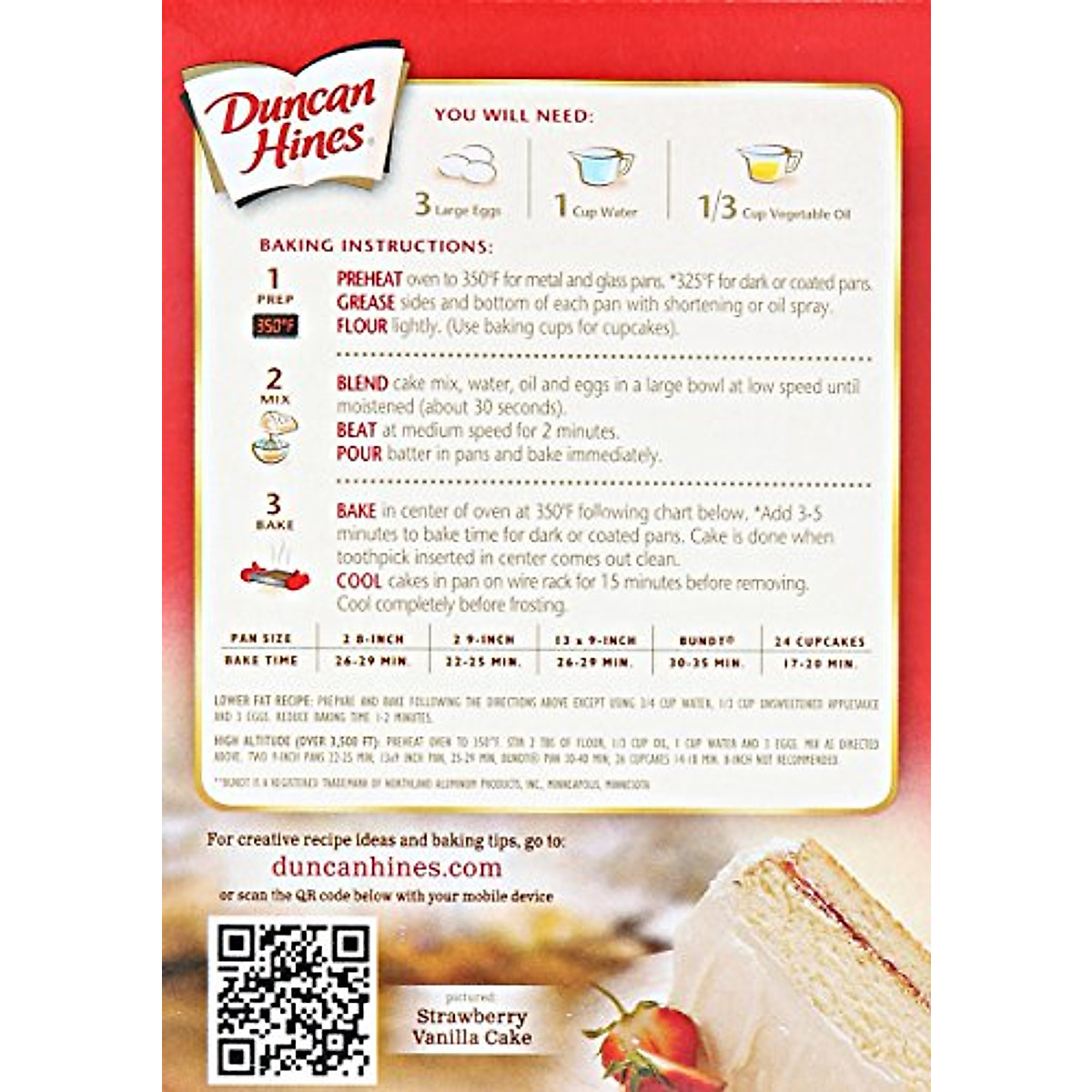 Duncan Hines Signature Cake Mix, French Vanilla, 16.5 Ounce