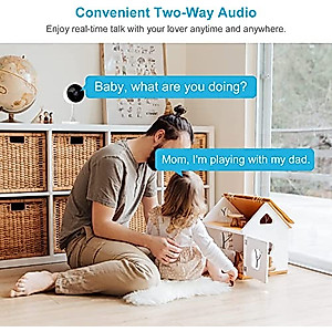 litokam Little elf Indoor Security Camera, 1080P Baby Monitor Camera with Phone App, WiFi IP Camera with Night Vision, 2-Way Audio, Motion Detection, Pet Cat Dog Cam - Compatible with Alexa, 2 Pack