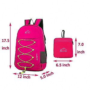 CLEVER BEES Outdoor Water Resistant Hiking Backpack, Fuchsia