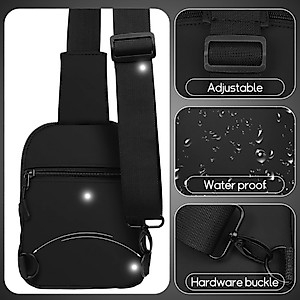 Small Sling Bag for Women Crossbody Fanny Packs Purses Chest Bags with Adjustable Shoulder Belt for Travel Sport Camping（Black）