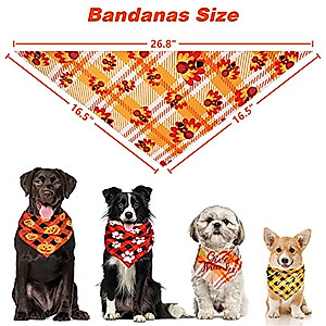 4 Pack Halloween/Thanksgiving/Christmas/New Year Dog Bandanas - Triangle Reversible Pet Scarf for Dogs, Adjustable Holiday Dog Bandanas for Small Medium Large Dogs Pets