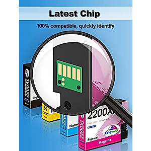 2200XL Ink Cartridges of Kingway Compatible for Canon PGI 2200XL PGI-2200 PGI-2200 XLwork with Maxify MB5320 MB5420 MB5120 MB5020 iB4120 iB4020 Printer (Black, Cyan, Magenta, Yellow) 4 Pack