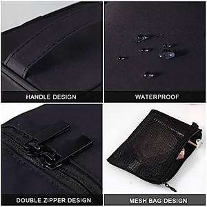 Makeup Brush Organizer Artist Small Makeup Bag Brushes Set Case Professional Travelling Brush Pen Pencil Holder Make Up Cup Storage Organizer Case Pencil Pouch Cosmetic Bag for Travel (Black)