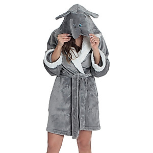 6314-Elephant-XL Just Love Critter Robe / Robes for Women, Elephant (Velour), X-Large
