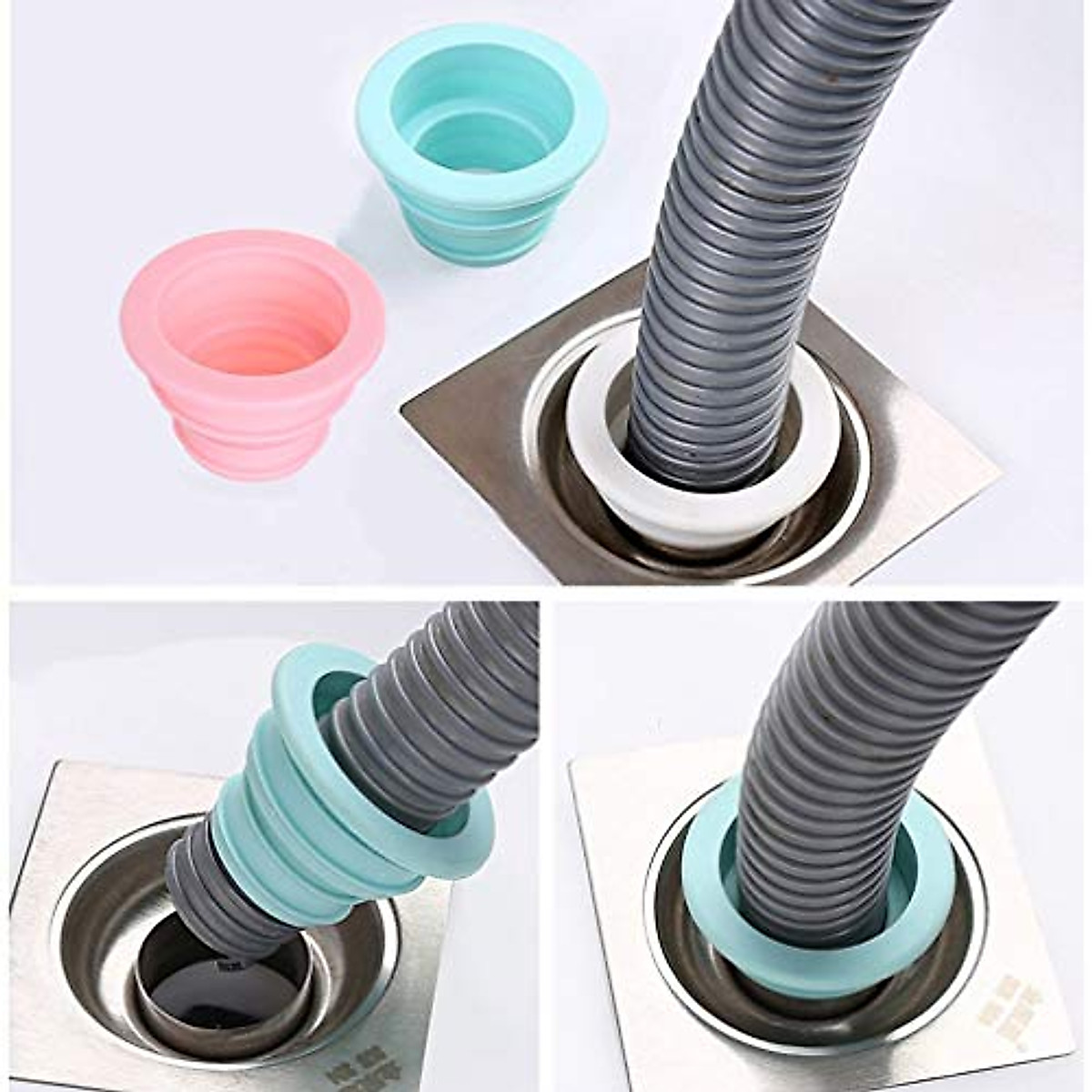 3Pcs Drain Pipe Sewer Seal Rings Deodorant Silicone Ring Washing Machine Sealing Plug for Bathroom Kitchen Cleaning Tools