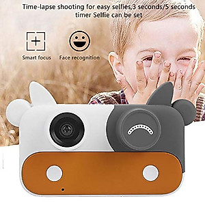 Cartoon Children Camera, Fun 9 Kinds Special Effects Large Capacity Battery Cute Cow Shape Children Camera, for Take Photos Gifts Kids Children(Brown)