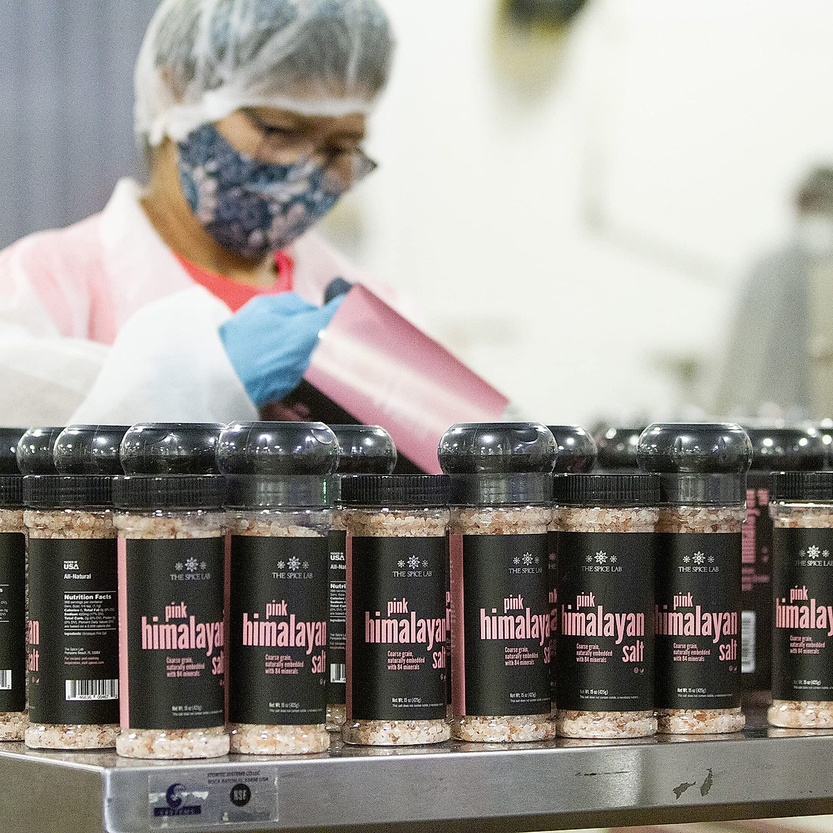 The Spice Lab Himalayan Salt - Coarse XL Grinder With Refill (30 oz) - Pink Himalayan Salt is Nutrient and Mineral Dense for Health - Gourmet Pure Crystal Kosher & Natural Certified