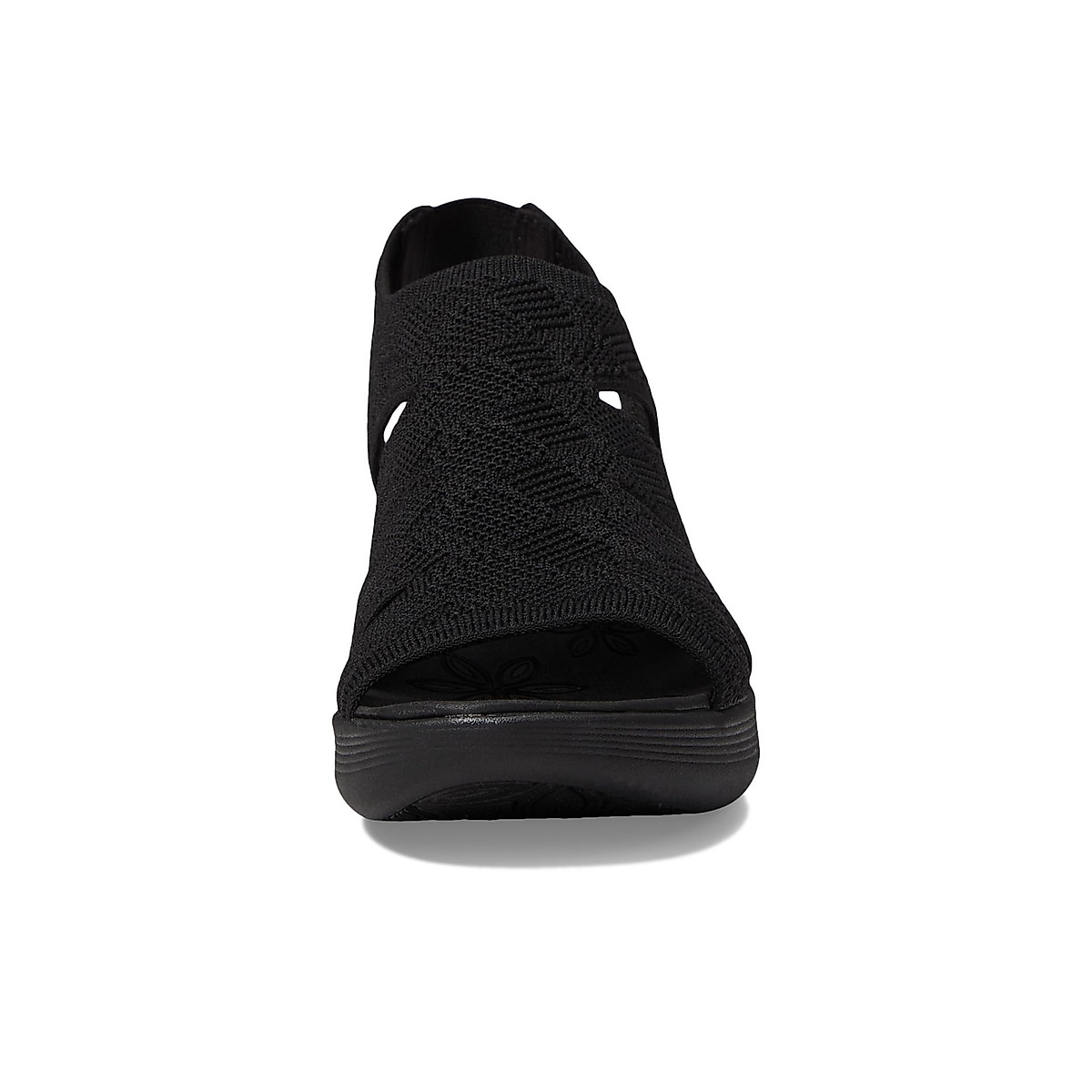 Skechers Women's PIER-LITE-Memory Maker Wedge Sandal, Black/Black, 7